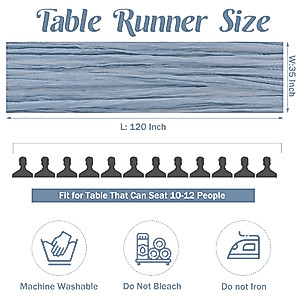 6 Pieces Dusty Blue 10FT Cheesecloth Table Runner Boho Gauze Fabric Table Runner Rustic Sheer Runner for Wedding Birthday Baby Shower Party Boho Table Decoration（Dusty Blue）