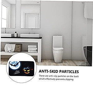 Zerodeko 3pcs Toilet Seat Three Piece Set Shower Curtain Set Suit Rugs Halloween Mat Set Halloween Bathroom Mat Creative Toilet Mat Black Water Proof Seat Toliet Cover
