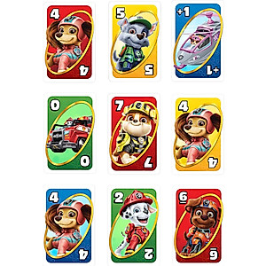Mattel Games UNO Junior PAW Patrol Card Game with 56 Cards 2-4 Players, Gift for Kids 3 Years Old & Up
