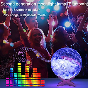 HYODREAM Musical Moon Lamp with White Noise Sleeping Sound Machine for Baby, Built-in White Noise/Nature Sound/Lullaby & Bluetooth Box, Remote Control 8 Colors Night Light