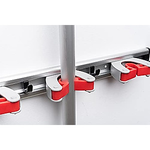 20" Broom Holder Wall Mount - 4 Sliding Broom Hangers and 5 Mop Holders, Moveable Wall Hanging Organizer for Garage, Restaurant, Kitchen and Laundry Room, Perfect for Cleaning Supplies.