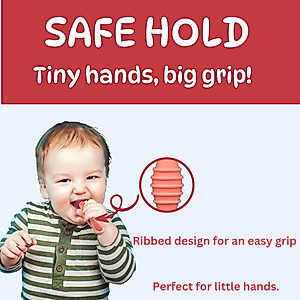 Toddling Silicone Baby Spoon Set, Infant Spoon 3-12 Months, Self-feeding Spoon, Dishwasher and Microwave Safe, First Stage Baby Led Weaning Spoon, Set of 2 (Spoon & Pre-spoon) (Sage), 2.5x11