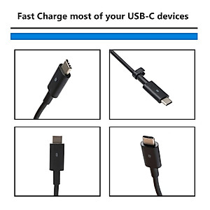 65W USB-C Charger for Dell XPS 13 9300 7390 9350 9360 9365 9370 9380,Latitude 7400 7480 7490 7389 7370 7275 5300 5400 5290 5480 5580 5490 5590,Chromebook 3100 3400 3380 5190 2-in-1 Laptop AC Adapter