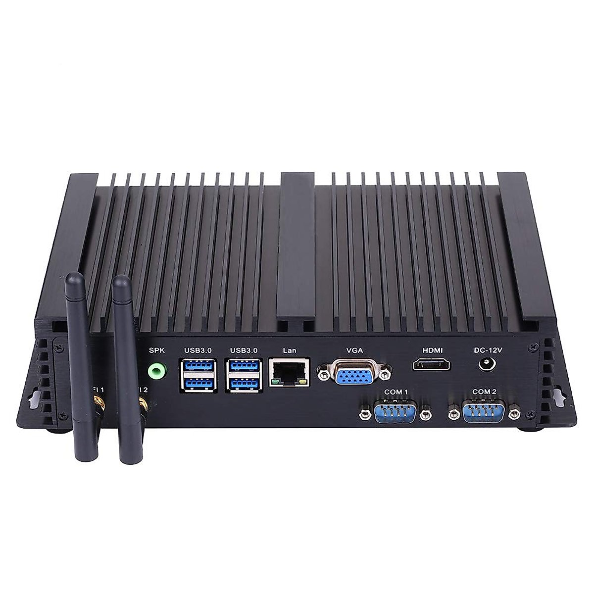 HUNSN Fanless Industrial Computer, IPC, Mini PC, Windows 11 or Linux Ubuntu, Intel I5 1135G7, IM03, VGA, HDMI, LAN, 2 x COM, 3 x USB2.0, 4 x USB3.0, Support WOL, 8G RAM, 128G SSD