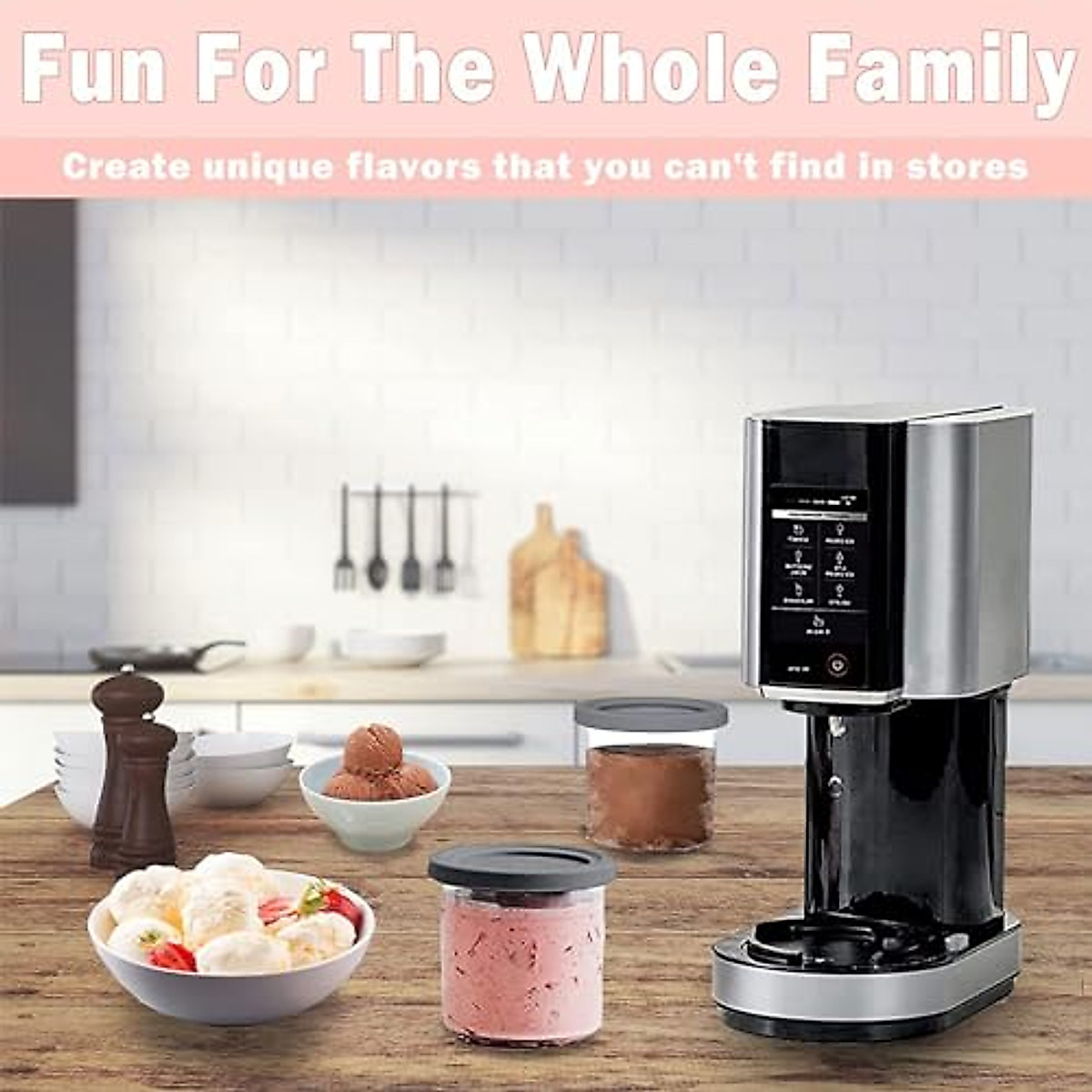 Creami Pints, for Ninja Creami,16 OZ Icecream Container Safe and Leak Proof Compatible with NC299AMZ,NC300s Series Ice Cream Makers