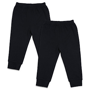 SOBOWO Baby Boy Pants 0-3 Months Newborn Pants Boys Baby Infant Cotton Crawling Pants for Newborn Boys Girls Pack of 2 (0-3 Months, Black/Black)