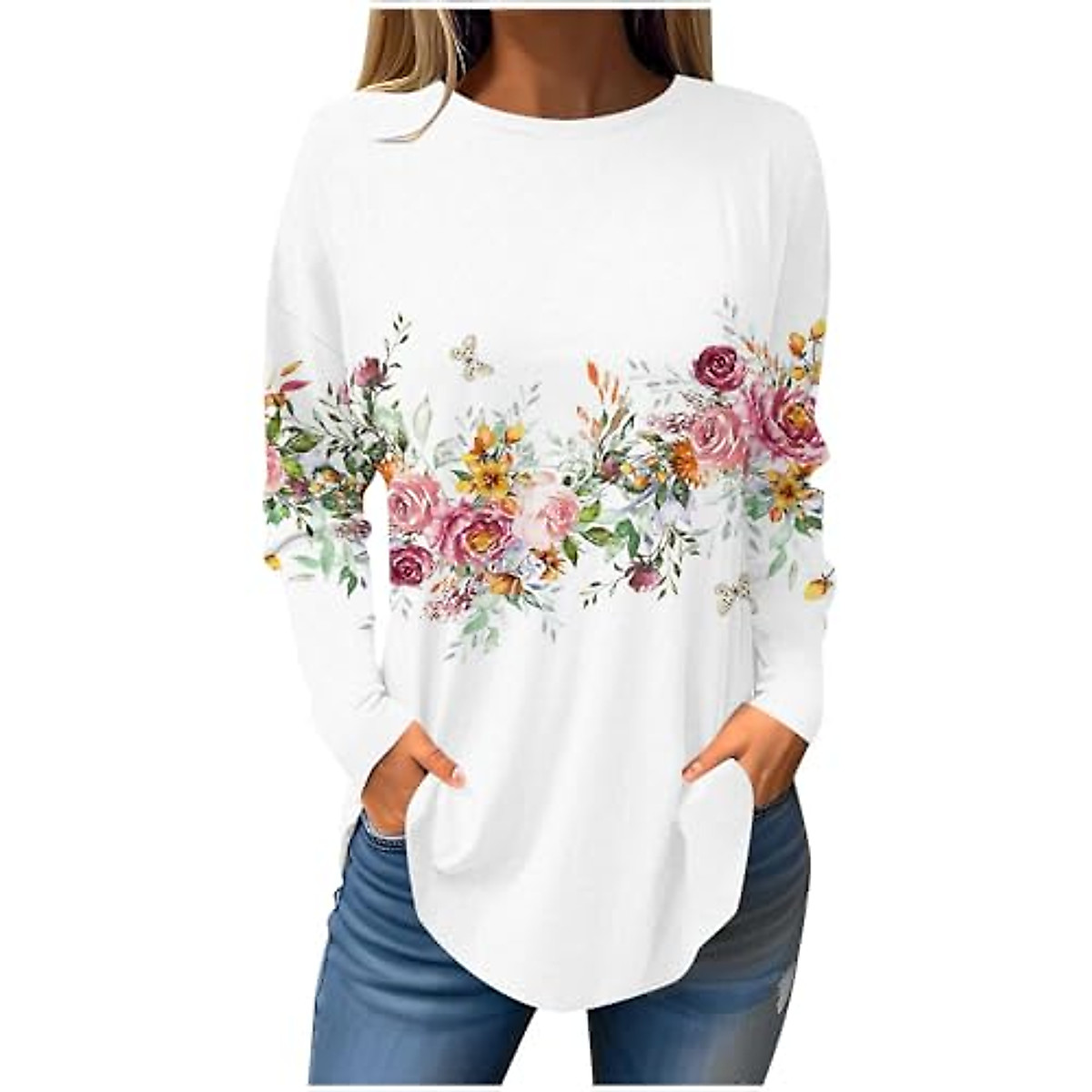 Womens Graphic Shirts Y2k Long Sleeve Tops Crewneck Sweatshirts Dressy Casual Fall Shirts Comfy Blouses Pullovers Holiday Deals Lightning Deals of Today My Recent Orders Placed by Me