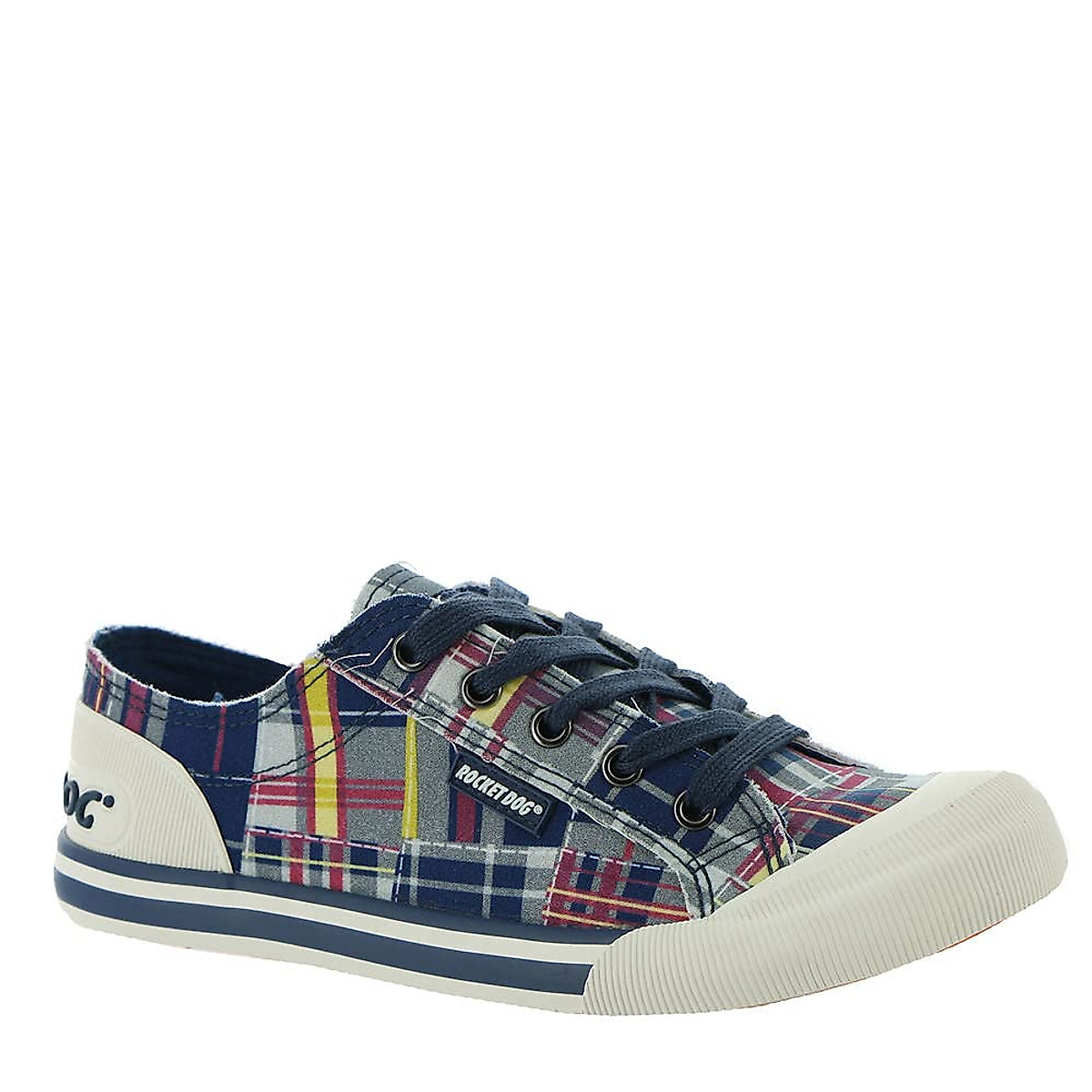 Rocket Dog Women's Jazzin Bridger Patchwork Cotton Sneaker, Blue Multi, 6.5