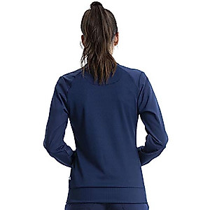 Cherokee Infinity Zip Front Scrub Jackets for Women, 4-Way Stretch Fabric 2391A, M, Navy