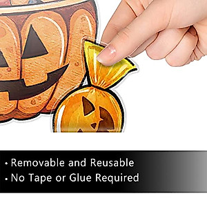 Mfault 65PCS Happy Halloween Window Clings 9 Sheets, Trick or Treat Skeleton Skull Spooky Pumpkins Stickers Decals Decorations, Boo Ghost Bat Holiday Party Supplies Living Room Home Kitchen Decor