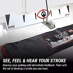 EyeLine Golf 70 Degree Edge Putting Plane Rail - Portable use Outdoors or Indoor Putting mat. Training Aid. Made in USA. Alignment, Stroke Length, Stroke Path Instant Short putt Improvement. 24 in.