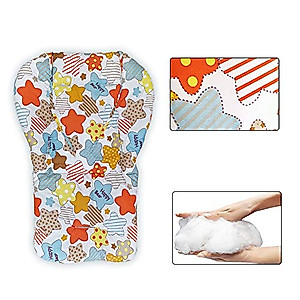 High Chair Pad, Baby/highchair/seat Cushion/Breathable Seat Pad，Comfortable and Soft, Suitable for The High Chair and Stroller in The Picture(Colored Stars Pattern)