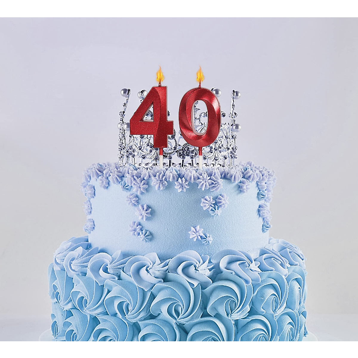 Red 22nd Birthday Candles for Cakes, Number 22 Candle Cake Topper for Party Anniversary Wedding Celebration Decoration