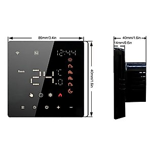 Smart Thermostat, 7 Day Programmable Thermostat for Home, Color Touchscreen WiFi Thermostat with App Control, Voice Control, Child Lock, DIY Install, C (3A Water Floor Heating