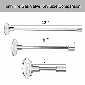 onlyfire Universal Gas Valve Key for Gas Fire Pits and Fireplaces, 3" Chrome Replacement Gas Key Fits 1/4" and 5/16" Turn Ball Valve