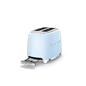 Smeg TSF01PBUS 50's Retro Style Aesthetic 2 Slice Toaster, Pastel Blue