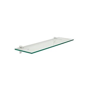 Clear Floating Glass Shelf 12" X 48" in Chrome