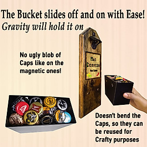 2nd Amendment 100% Real Wood Bottle Opener and Cap Catcher - Wall Mounted - Handcrafted by a Vet - Made of 3/4 thick Solid Pine, Rustic Sign Opener and Bucket - Great USA Pro Gun, Patriot Unique Gift