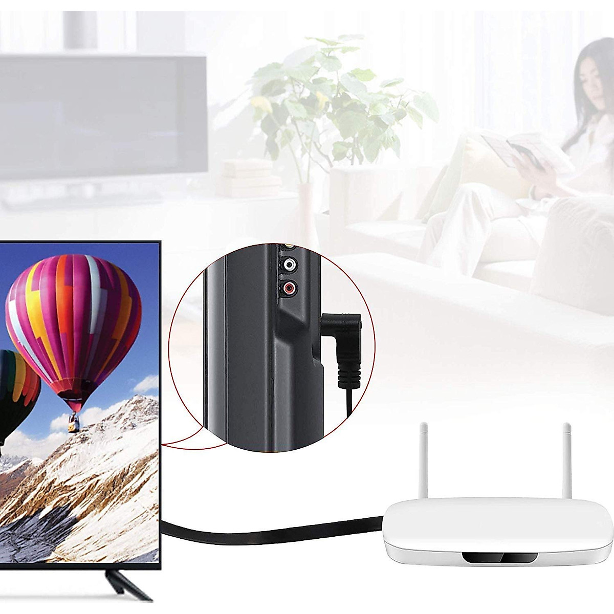 CERRXIAN Lemeng 1FT Flat Slim High Speed HDMI Cable A Male to 90 Degree Down Angle A Male Cable