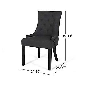 Christopher Knight Home Cheney Dining Chair,Textile, Gray + Dark Brown