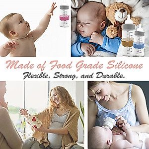 Personalized Baby Bottle Labels for Daycare Custom Water Bottle Name Bands Customized Engraved Silicone Baby Reusable Bottle Straps Labels for Cups School-Pink