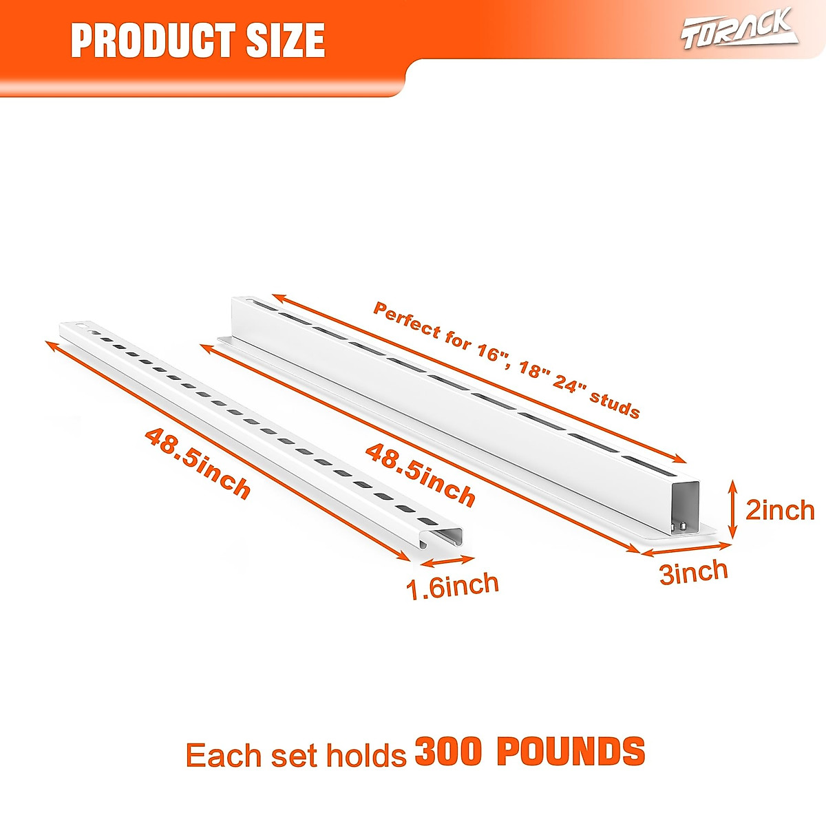 TORACK Garage Ceiling Bin Storage Rack, Overhead Tote Storage Rail System Heavy Duty Adjustable Tote Slide Garage Storage System(Black, Bins are not included)