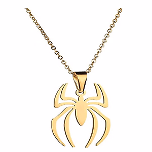 CHUU YUNG Vintage Spider Pendant Necklace Stainless Steel Lightweight Animal Charm Necklace for Women Men Halloween Party Jewelry-A gold