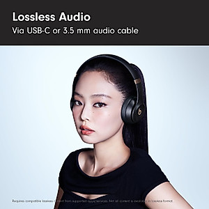 Beats Solo 4 - Wireless Bluetooth On-Ear Headphones, Apple & Android Compatible, Up to 50 Hours of Battery Life - Black & Gold (Renewed) (Renewed)