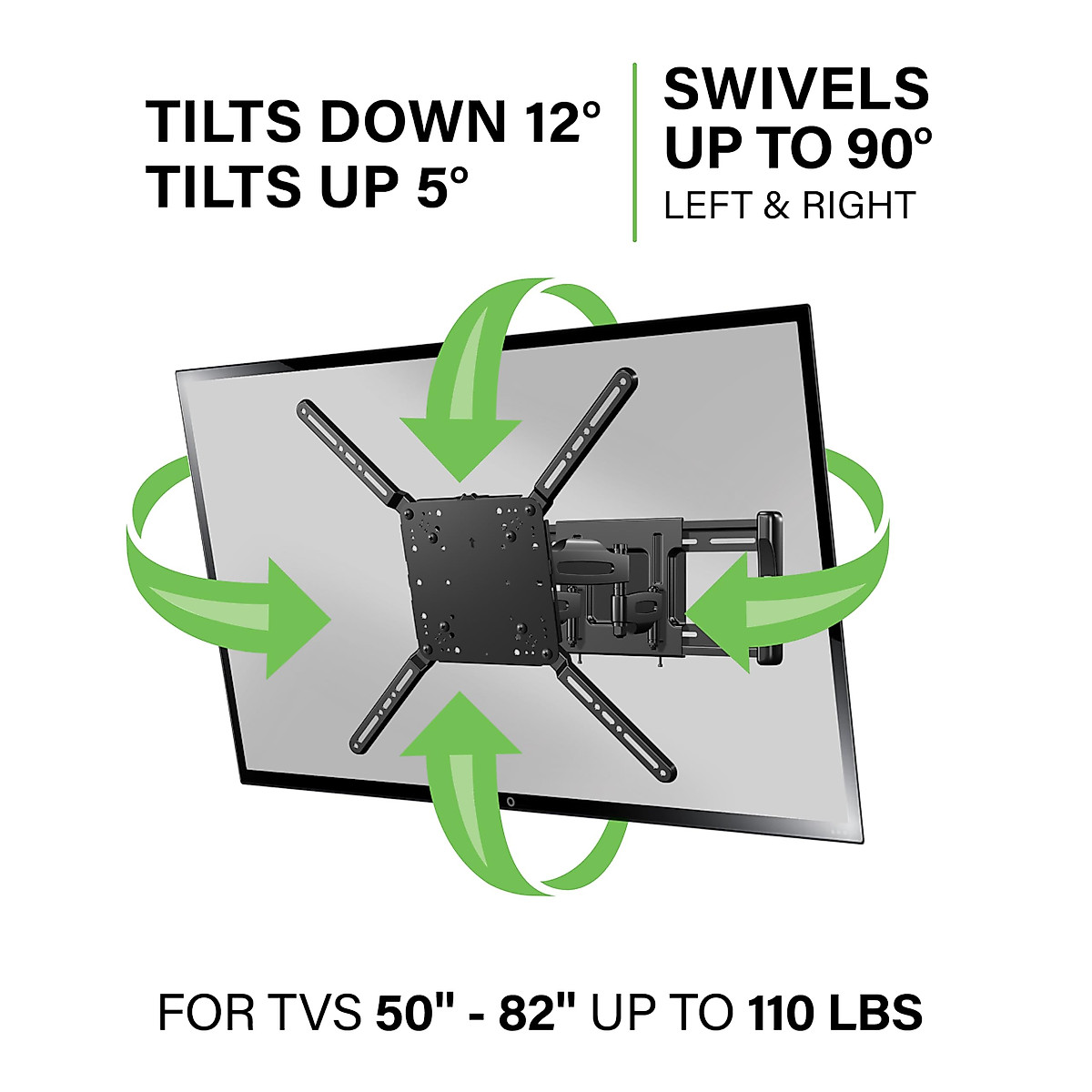 Made for Amazon Universal Full-Motion TV Wall Mount for 50-82" TVs and Compatible with Amazon Fire TVs