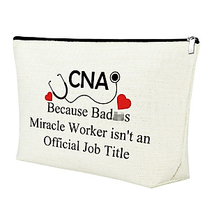 CNA Gift Certified Nursing Assistant Gifts Makeup Cosmetic Bag Gifts for CNA CNA Week Gifts Medical Graduation Appreciation Gift for Women Thank You Gift Retirement Birthday Gift Travel Makeup Pouch