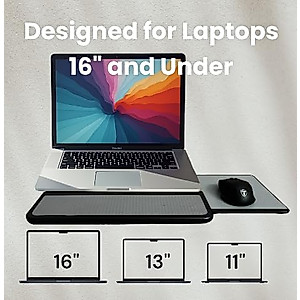 MAX SMART Portable Laptop Lap Pad, Laptop Desk with Retractable Mouse Tray, Anti-Slip Heat Shield Notebook Computer Stand Table, Working Station for Home, Office, Recliner, Business and Travel