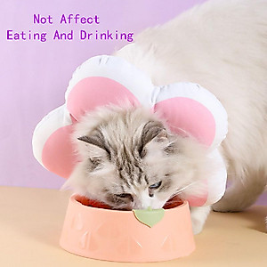 lzdycui Cat Cone Collar Soft,Adjustable Pet Collar with Waterproof,Prevent Biting Cute Flower Shape,Lightweight Cat Recovery Protective Collar for Cats,Pet,Small Dogs. (Pink, S(6.7-10.6in))