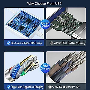 USB C Splitter, Dual USB C Audio and Charger Adapter Compatible with ipad Pro/Air 4,Samsung Galaxy Phone S21/S20/FE 5G/+/Ultra/Note 20/10+Plus,Google Pixel 4/3/2 XL