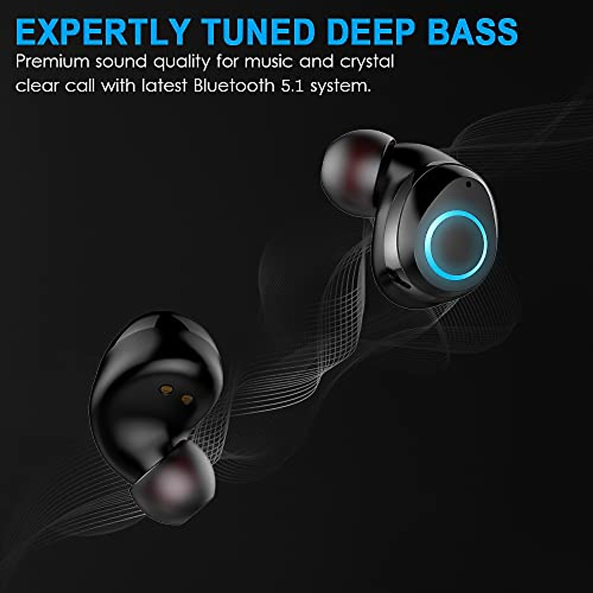 Motast Wireless Earbuds, Bluetooth 5.1 Headphones Mini Bluetooth Earbuds with HD Mic, Wireless Earphones in Ear with USB C Charging Case, IP7 Waterproof, Deep Bass, 30H Playtime Headset for Sports