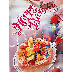 Birthday Gift Bags 4 Assorted Designs 12 Gift Bags in Pack, 10.5" x 8" Glossy Finish