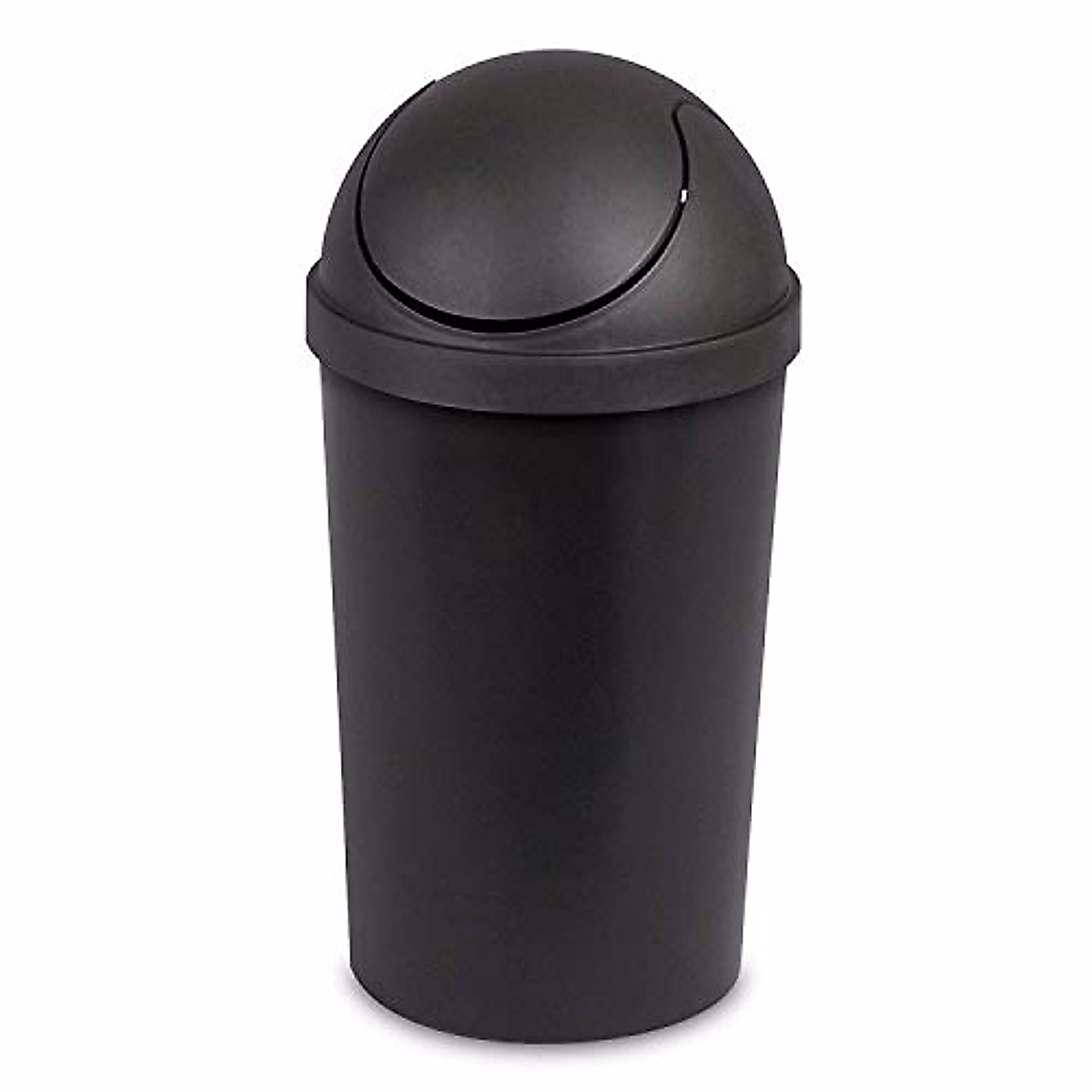 Sterilite 10839006 3 Gallon/11.4 Liter Round SwingTop Wastebasket, Black, 6-Pack
