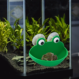 Pensino Frog Habitat Frog Dish Holder with Suction Cup, Frog Terrarium Cute Fish Tank Decoration for Tree Frog Toad Tadpole Small Aquatic Animal(2PC)