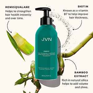 JVN Embody Volumizing Shampoo & Conditioner Bundle, Clean, Embody Collection, All Hair Types, Adds Fullness and Restores Shine, Sulfate Free (10 Fl Oz)