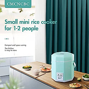CMCNCBC Mini Rice Cooker, Electric Lunch Box, Travel Rice Cooker Small, Portable Rice Cooker, Removable Non-stick Pot, Keep Warm Function, Suitable For 1-2 People - For Cooking Soup, Rice, Stews, Grains & Oatmeal