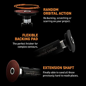 ARBORTECH Contour Sander | Ø 50 mm Mini Random Orbit Sander Attachment for Angle Grinder | SAN.FG.200