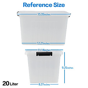 Hayixia Latching Storage Box Pack of 4, 22 Quart Storage Bins with Lids and Handles, Clear