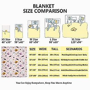 Halloween Blanket Gifts - Cute Ghost Pumpkin Blanket - Halloween Decor Blanket for Couch,Sofa,Bed,Living Rooms - Halloween Ghost Blanket Gifts for Girls Boys - 40"x50"-Kids/Throw Size