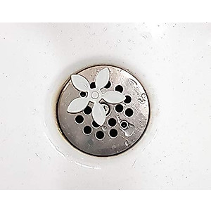 MauSong Hair Wig Drain Catcher Shower, Bathtub, Kitchen Sink, Flower Shape Stainless Steel Filter Chain Hook Strainer Disposable Anti-Blocking, Remover Snare Anchor Cover Protectors