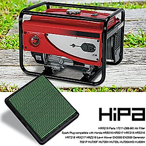 HRR216 Parts 17211-Z8B-901 Air Filter Spark Plug compatible with Honda HRB216 HRB217 HRC216 HRS216 HRT216 HRX217 HRZ216 Lawn Mower EN2000 EN2500 Generator 7021P HU700F HU700H HU700L HU700AWD HU800H