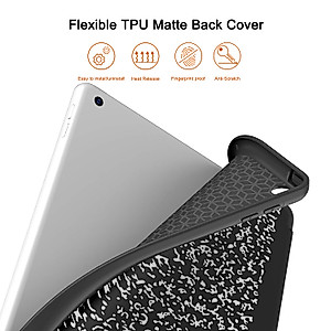 Soke for iPad 10.2 Case with Pencil Holder for iPad 9th Generation 2021/8th Gen 2020/7th Gen 2019-Premium Shockproof Case with Soft TPU Back Cover & Auto Sleep/Wake for iPad 10.2 Inch,Book Black