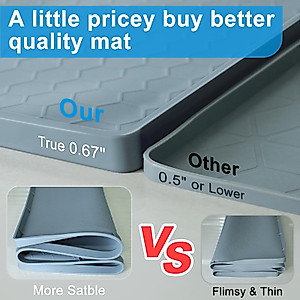 AECHY Under Sink Mat, 34" x 22" Silicone Under Sink Liner, Under Kitchen Sink Mat with Unique Drain Hole Design, Waterproof & Flexible Sink Mats for Kitchen, Bathroom and Laundry Room Gray