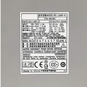 L305P-01 NH493 305W Power Supply Replacement PSU for Dell Optiplex 360 380 580 745 755 760 780 960 MT Mini Tower N305P-06 F305P-00 L305P-03 H305P-02 N305P-06 PS-6311-5DF-LF MH595 XK215 P192M