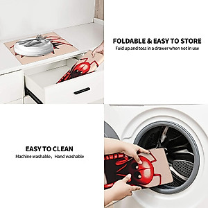 Cute Little Red Spider Washable Kitchen Countertop Drying Mat 16x18in For Halloween Christmas Housewarming Gift Dishes Drainer