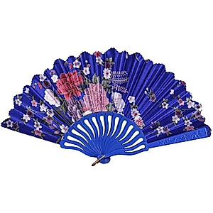 Hand Fan Folding Fan,Hand-held Fan,Wedding Folding Fan Chinese Style Dance Wedding Party Lace Silk Folding Hand Flower Fan Fans Hand Paper Folding Props Vintage Style