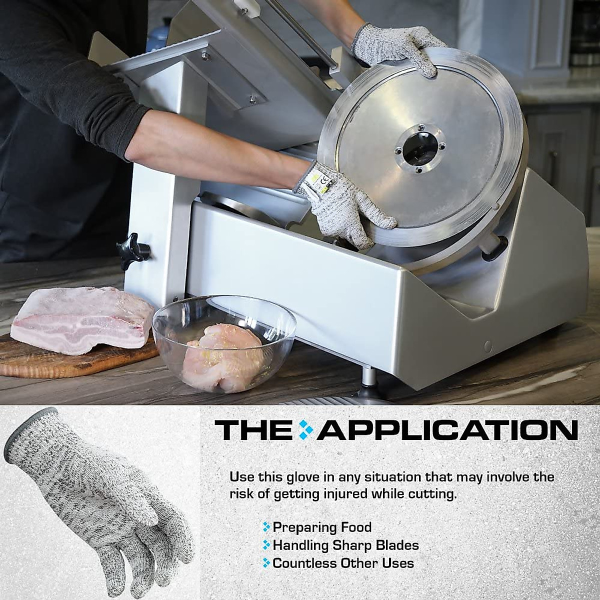 Glove Station Ultra Durable Series Cut Resistant Gloves - Cutting Gloves for Chefs, BBQ and Cooking - Level 5 Protection, Food Grade Safe Cut - Grey, Medium Size